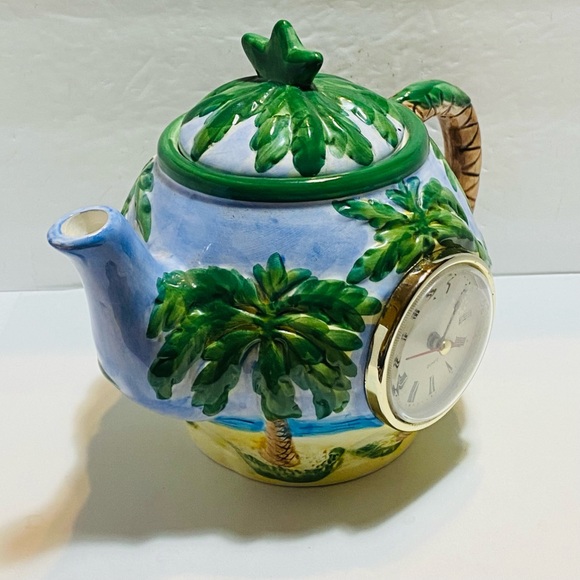 style-eyes | Dining | Vintage Kitchen Palm Trees Beach Motif Clock ...